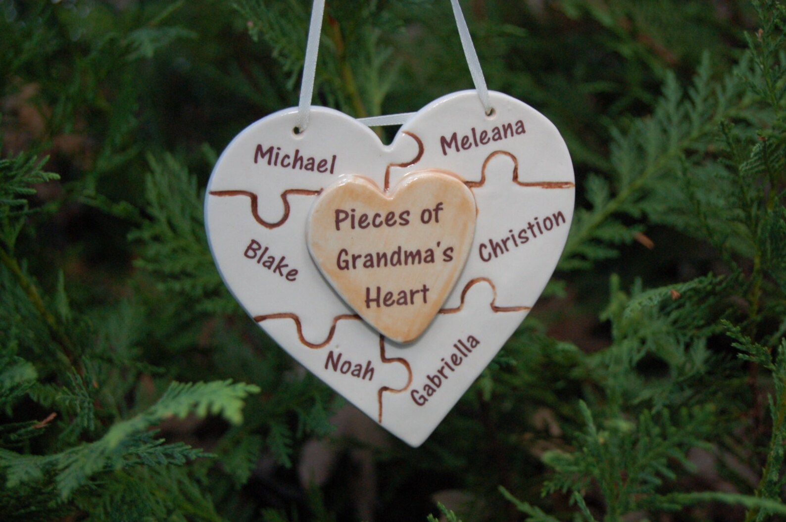 Family Puzzle Heart Handcrafted Porcelain Puzzle Heart - Etsy