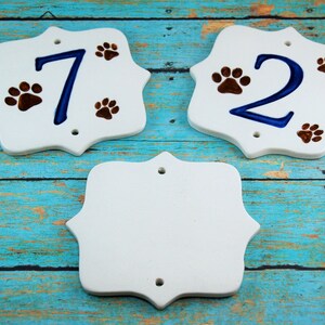 Ceramic Paw Print House Numbers, Paw House Numbers, Dog House Numbers ...