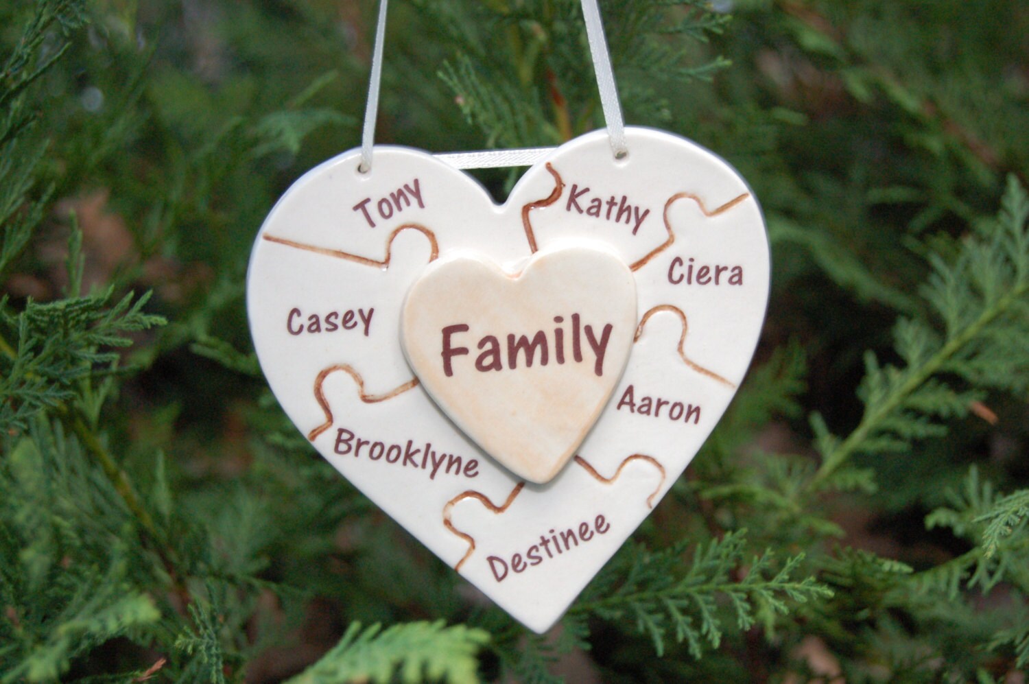Family Puzzle Heart Handcrafted Porcelain Puzzle Heart - Etsy