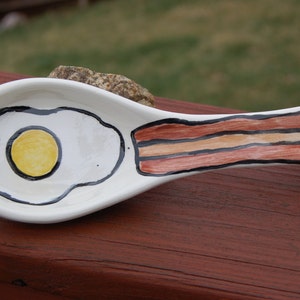 I Love Bacon Handcrafted Ceramic Spoon Rest, Bacon Kitchen Decor, Bacon Spoon Rest, Bacon Lover ...