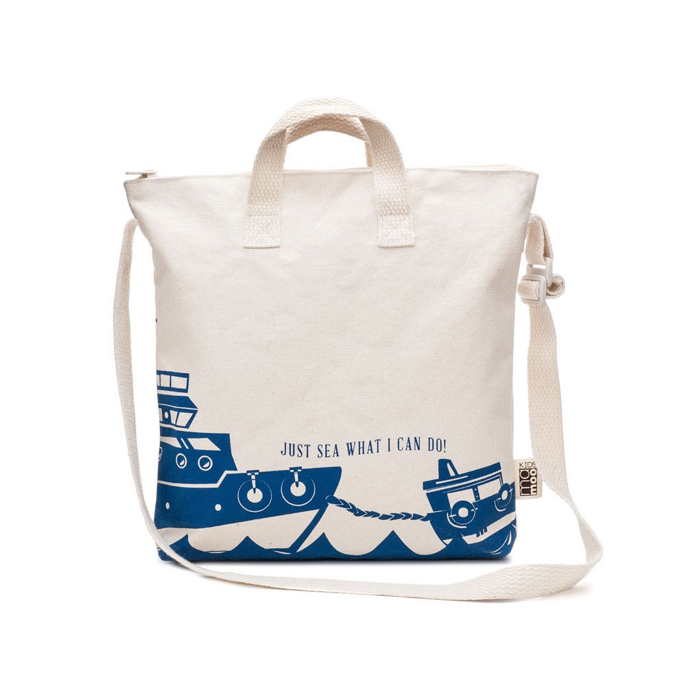 Canvas Tote Coastal Boat Ocean Themed Tote Bag With Zipper | Etsy