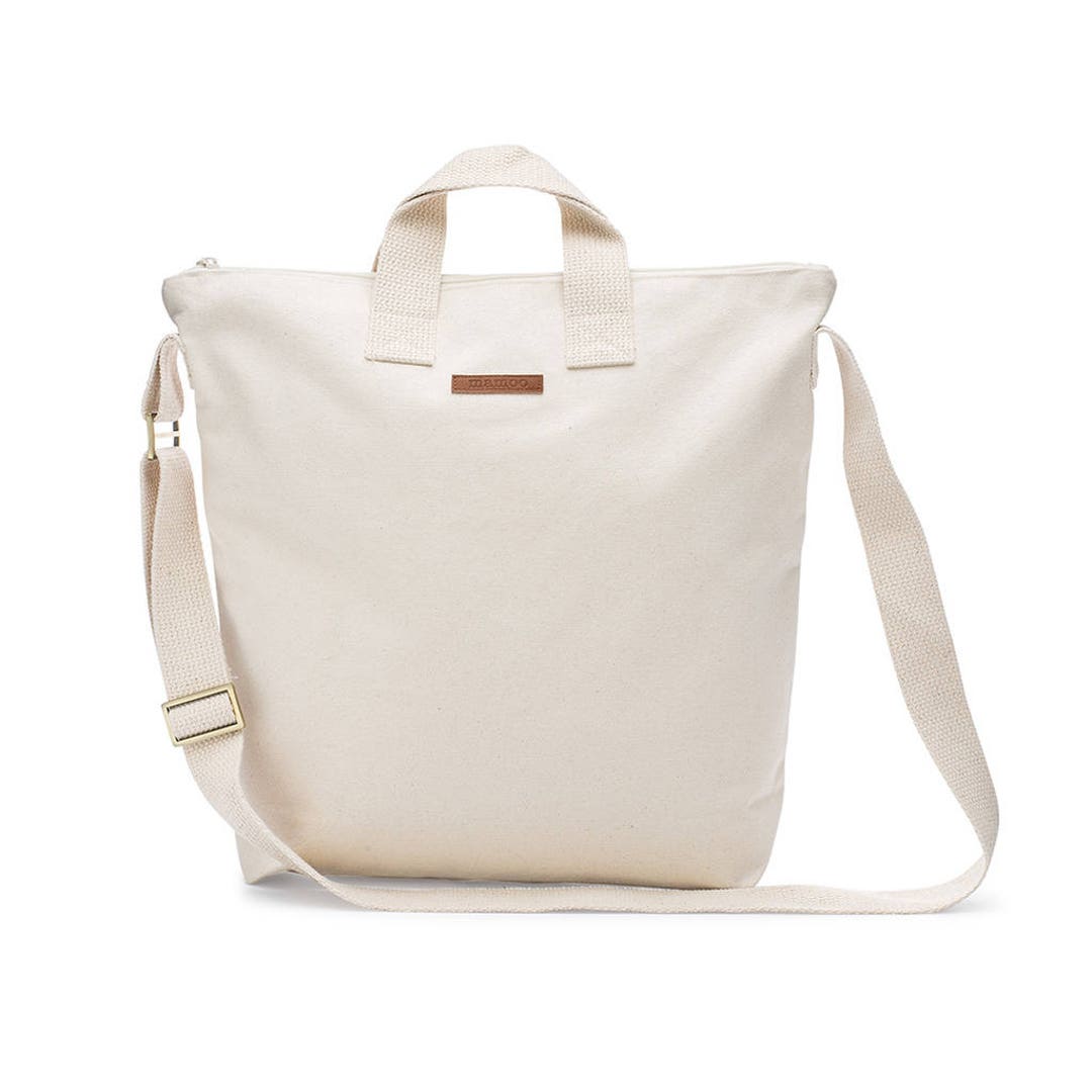 Tote Canvas Zipper Bag Lined With Pocket and Crossbody Strap, 100% ...