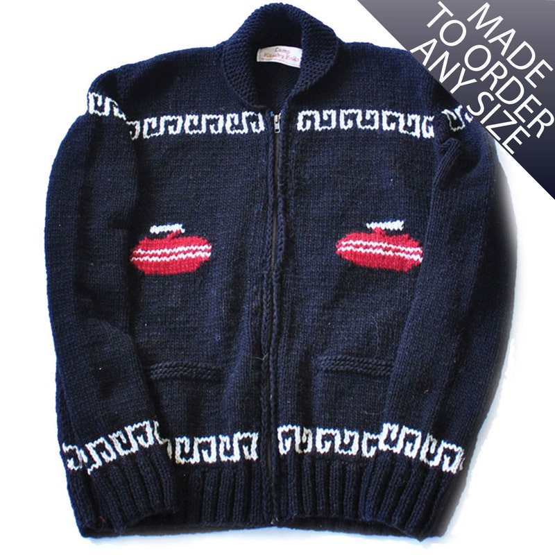 Cowichan Cardigan Curling - Etsy