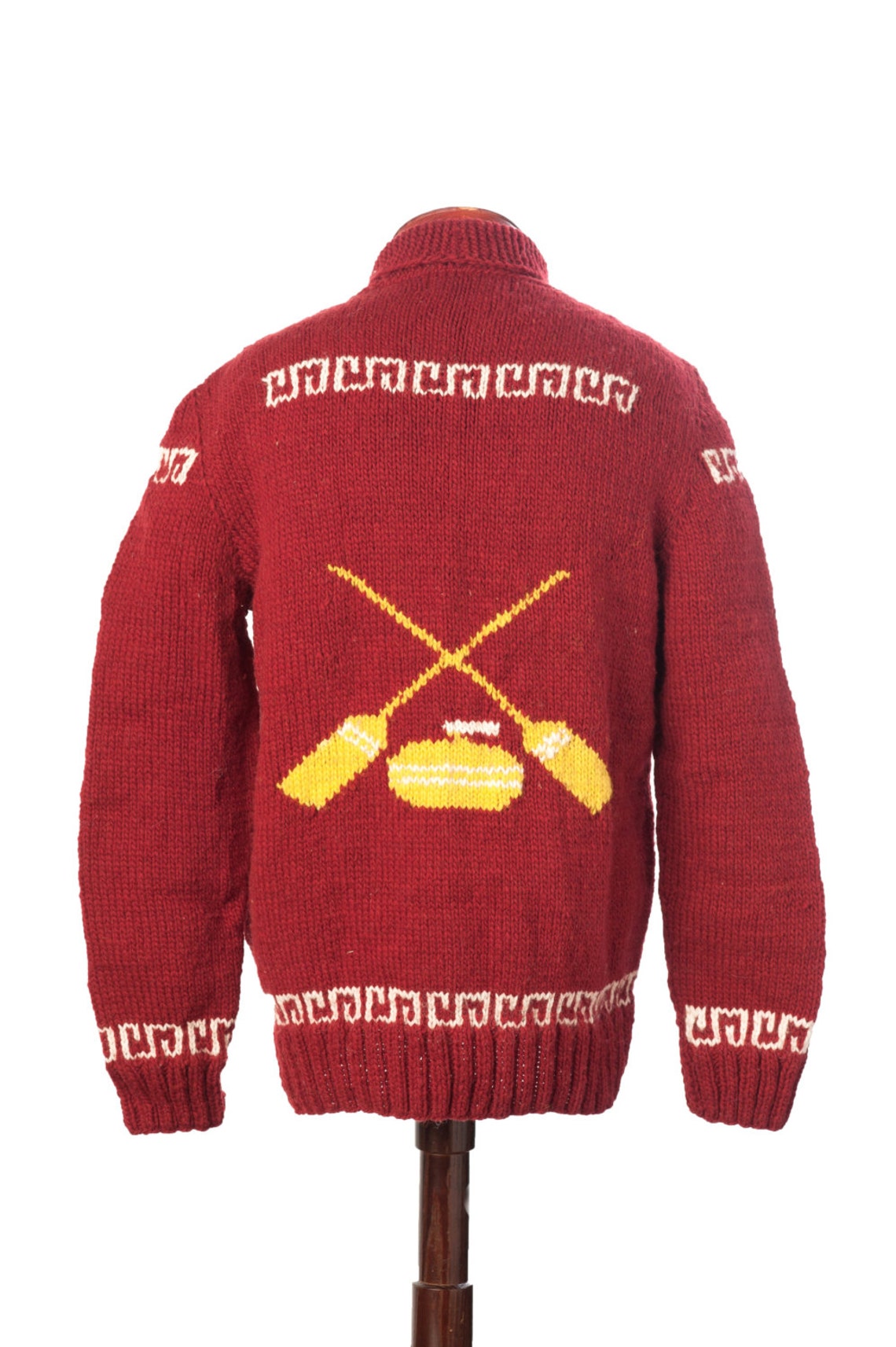 Curling Sweater New Hand Knit Wool Cardigan, Custom Mary Maxim - Etsy