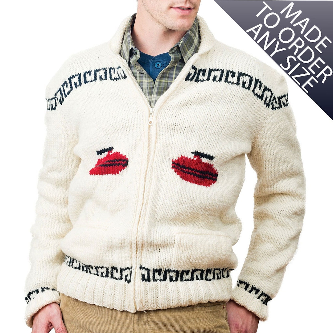 Curling Cardigan Sweater (new - Handmade) Hand Knit Wool Sweater Made ...