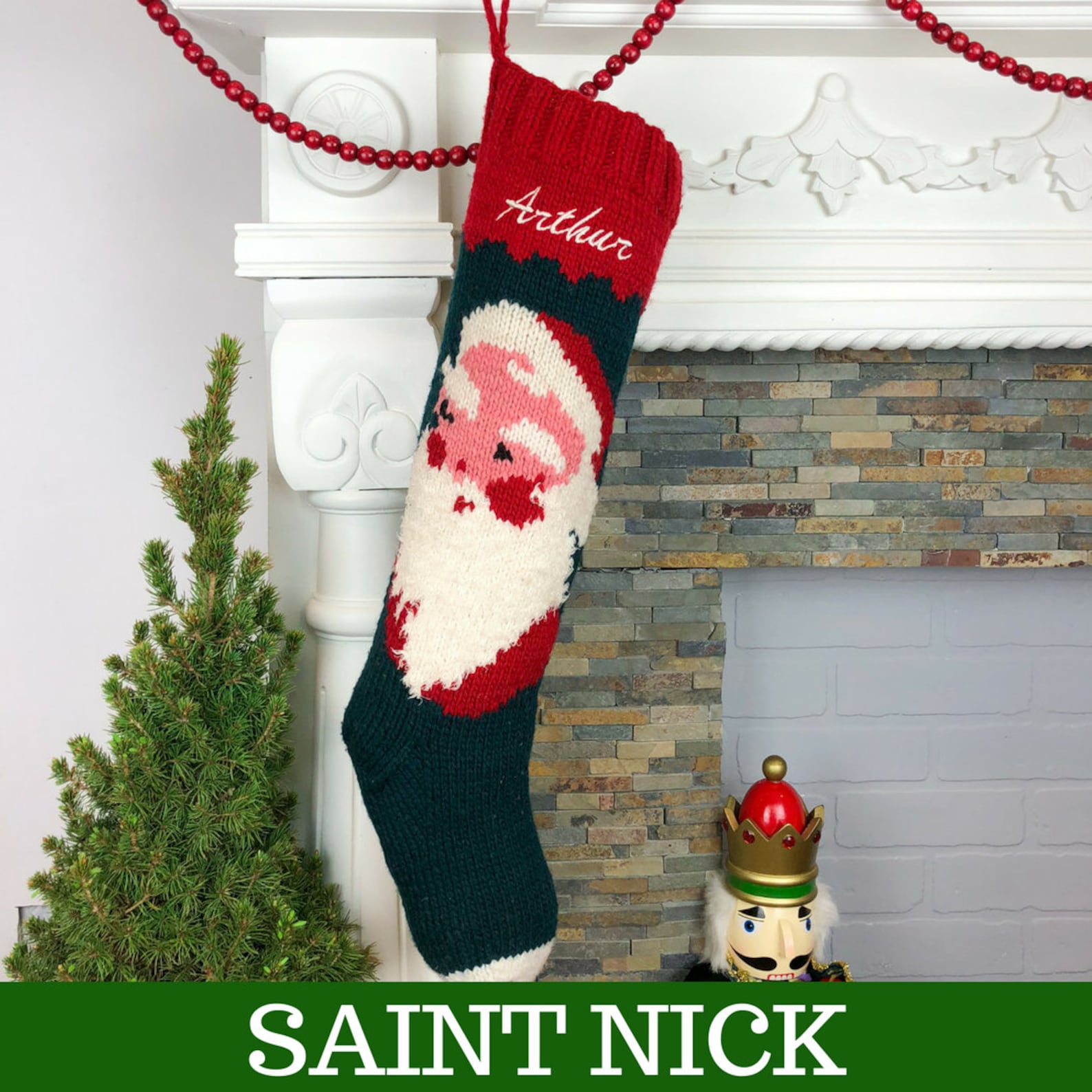 Christmas Stockings Personalized Custom Knit Santa Stockings | Etsy