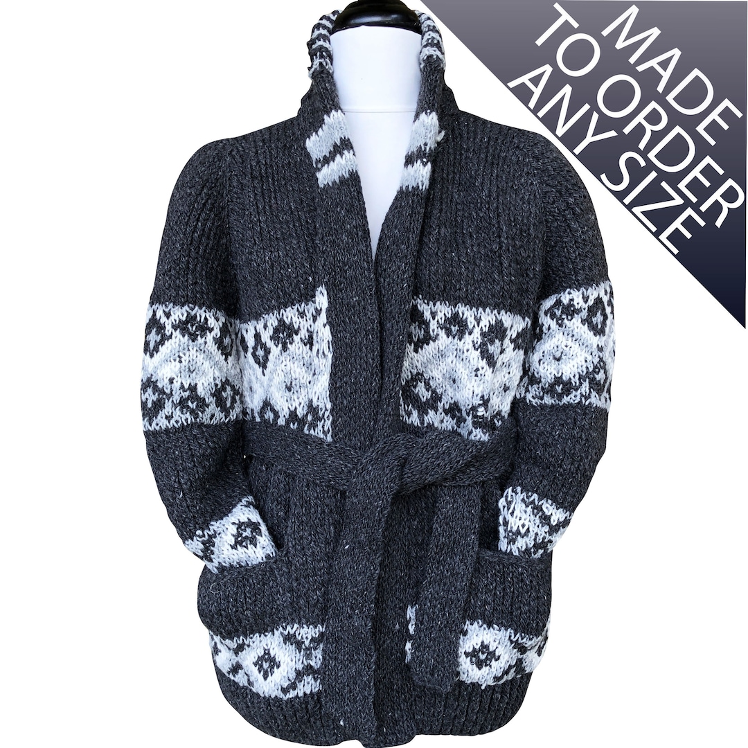 Cardigan Sweater Chunky Knit With Tie Starsky Marilyn Sweater- Made to ...