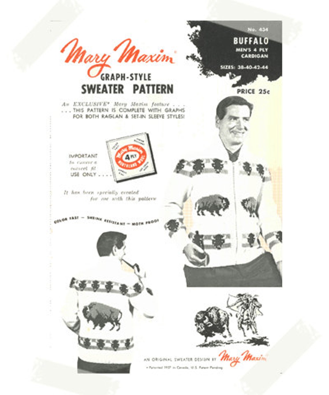 Men's Sweater in Stock Buffalo Sweater, Cowichan Style Hand Knit Wool ...