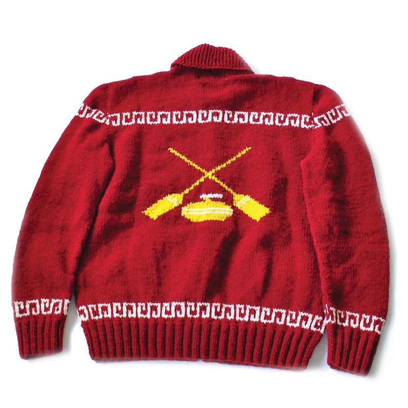 Curling Sweater New Hand Knit Wool Cardigan, Custom Mary Maxim - Etsy