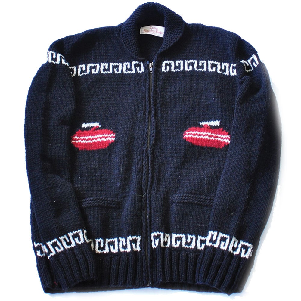 Curling Sweater (handmade New) Hand Knit Wool Cardigan Sweater, Made to ...