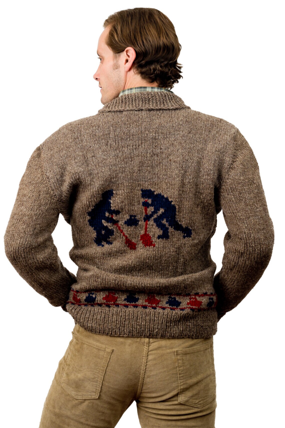 Custom Curling Sweater Cowichan Style Curling Cardigan Sweater | Etsy ...