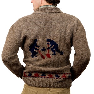 Custom Curling Sweater Cowichan Style Curling Cardigan Sweater Made to ...