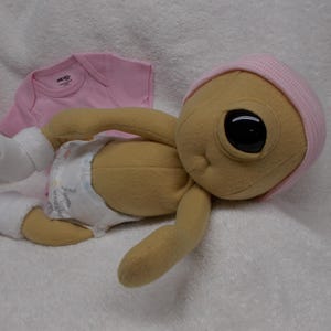 OOAK Cyclops Newborn Baby Doll Cloth Handmade Jumbo Black Eye Bald Soft ...