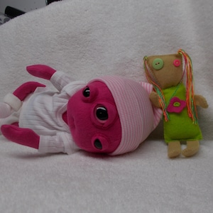 OOAK Hybrid Spider Baby W/ Rag Dolly Newborn Cloth Doll Handmade Three ...