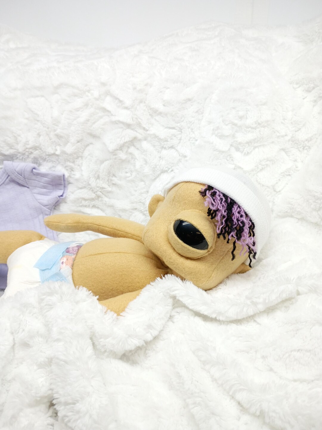 OOAK Newborn Cyclops Cloth Baby Girl Doll Handmade Soft Sculpted ...