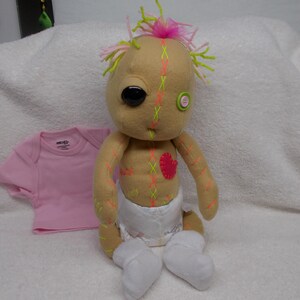 OOAK Voodoo Baby Doll Cloth Handmade Soft Sculpted Plush Spooky Scary ...