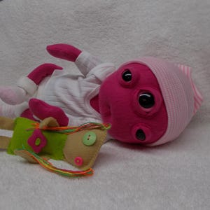 OOAK Hybrid Spider Baby W/ Rag Dolly Newborn Cloth Doll Handmade Three ...