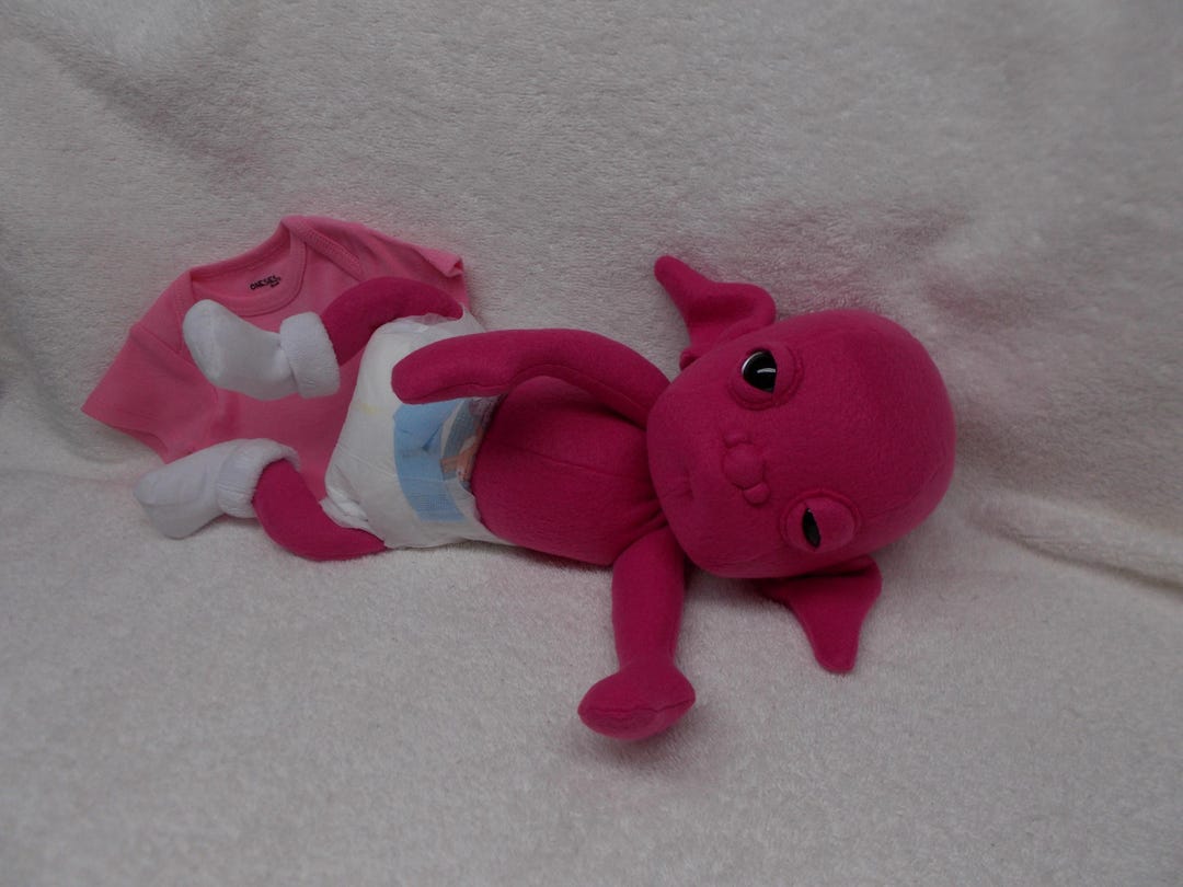 OOAK Goblin Baby Preemie Newborn Cloth Doll Gray Eyes Magenta Handmade ...