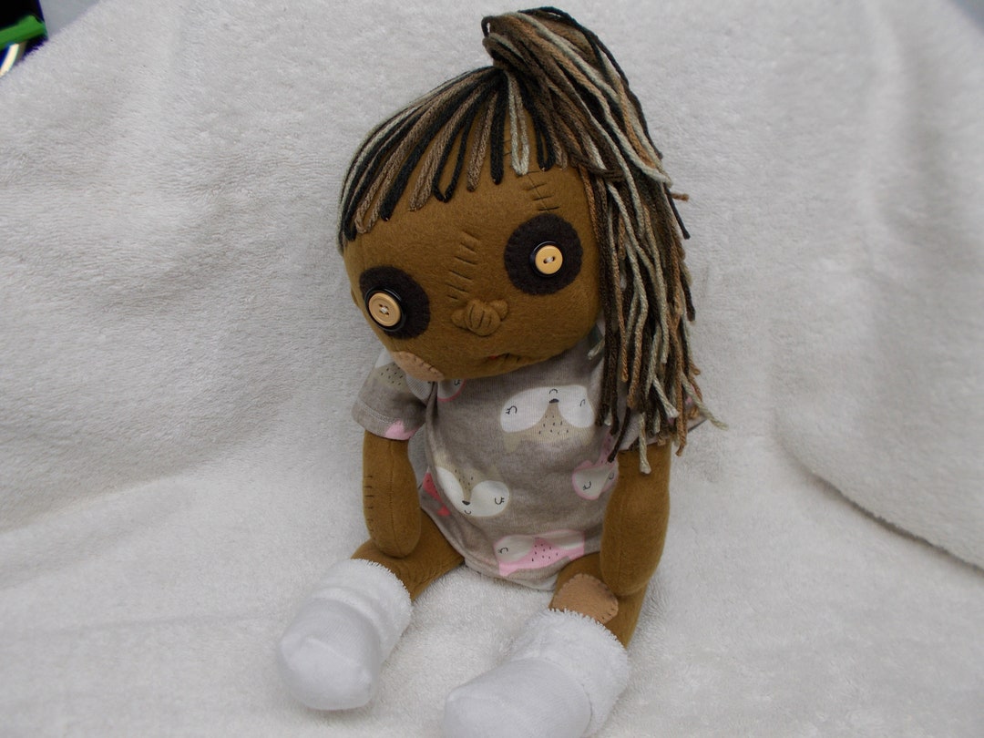 OOAK Zombie Rag Doll Girl Cloth Soft Sculpted Newborn Toddler Style ...