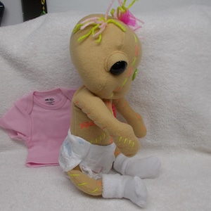 OOAK Voodoo Baby Doll Cloth Handmade Soft Sculpted Plush Spooky Scary ...