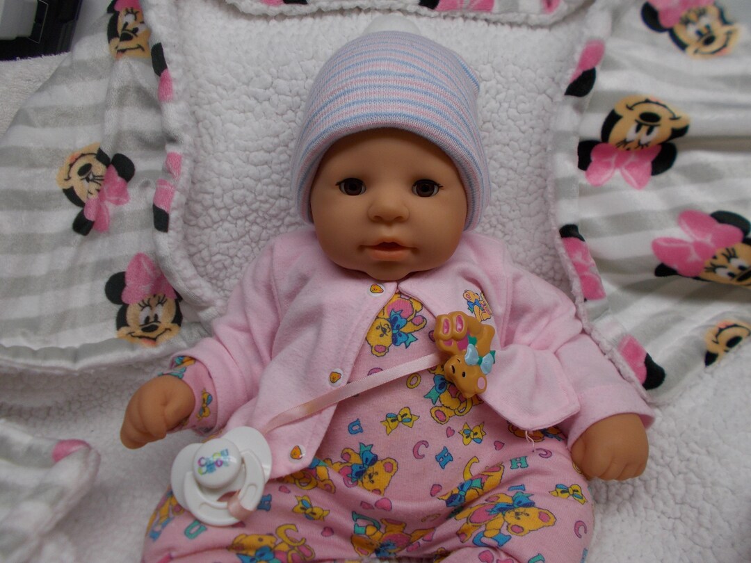 2000 Zapf Chou Chou Baby Doll Weighted Brown Sleep Pacifier Eyes Vinyl ...