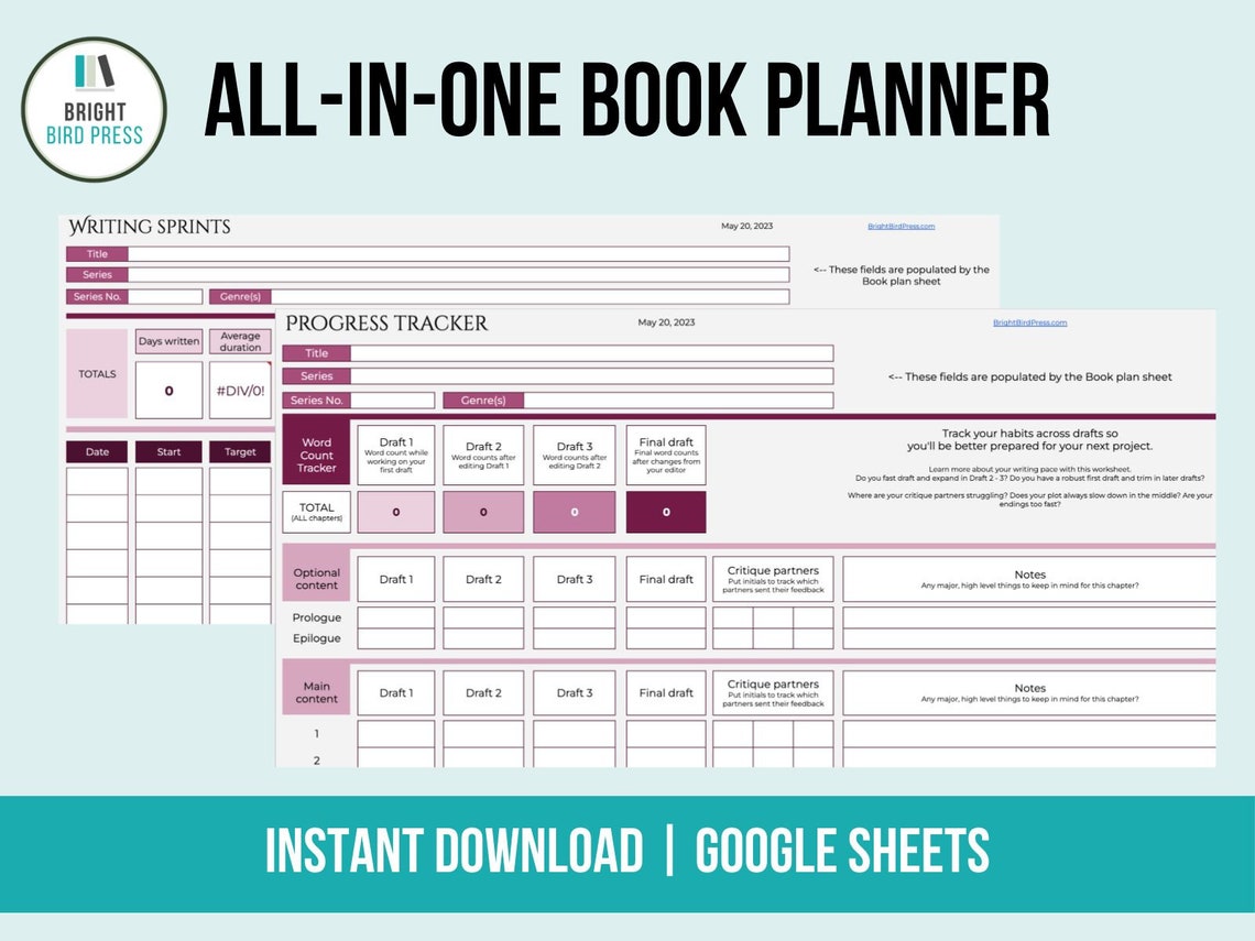 Fiction Spreadsheet / Google Sheets Fiction Planner / Digital - Etsy