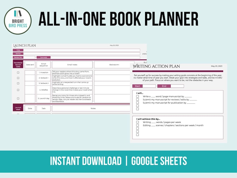 Fiction Spreadsheet / Google Sheets Fiction Planner / Digital ...