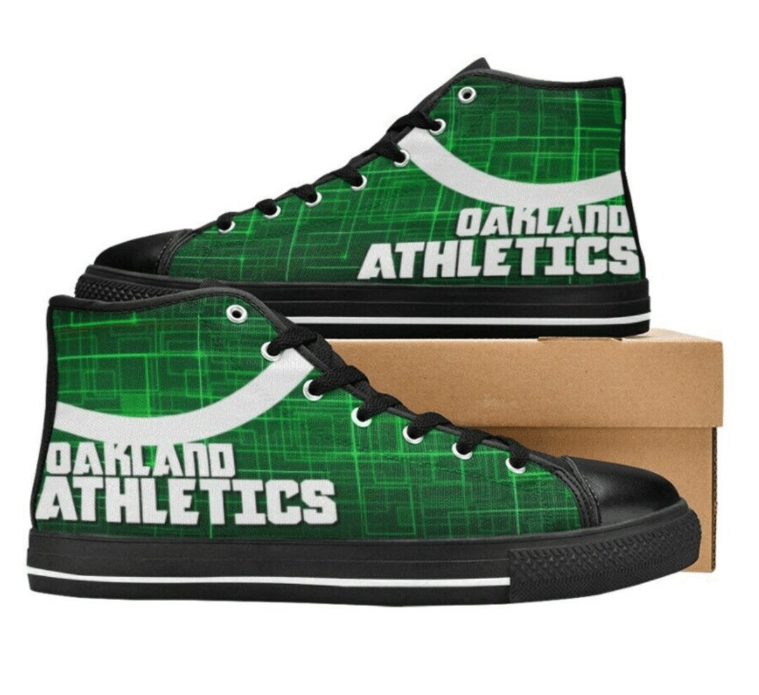Oakiand Athietics MLB Baseball 10 Custom Canvas High Top Shoes - Etsy
