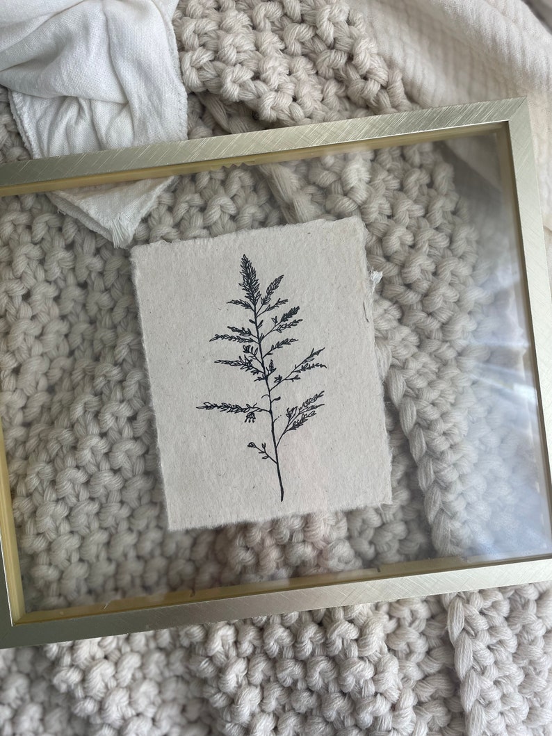 Vintage Stem Botanical Wildflower Wall Print (digital) Cream | Neutral ...
