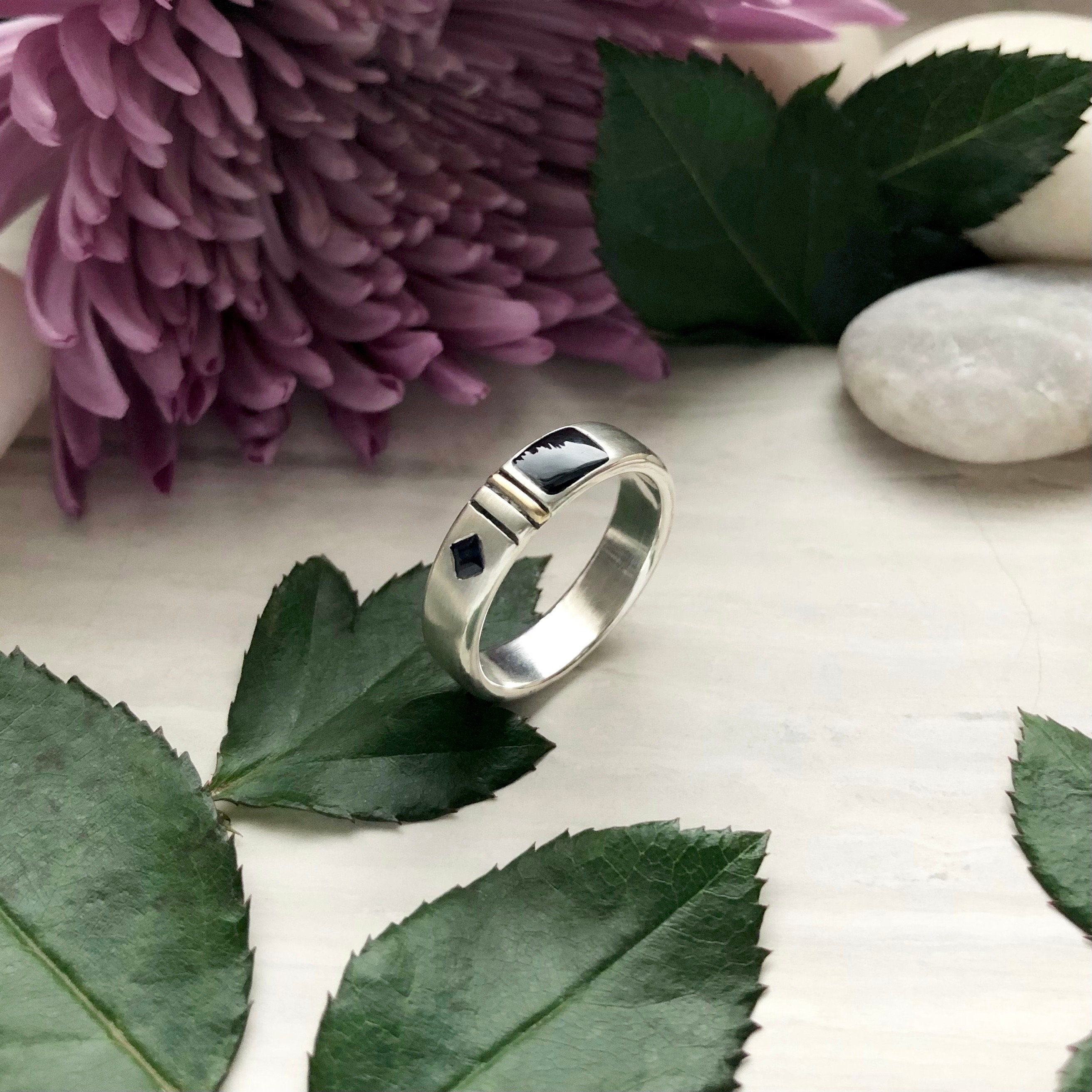 Jeremiah Ring in Sterling Silver With 18k Yellow Gold, Blue Sapphire ...