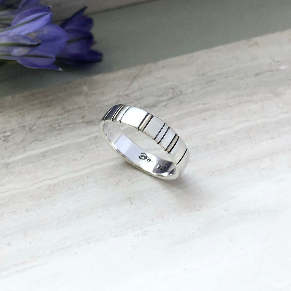 Dara Ring With 18k Yellow Gold Inlay in Sterling Silver - Etsy