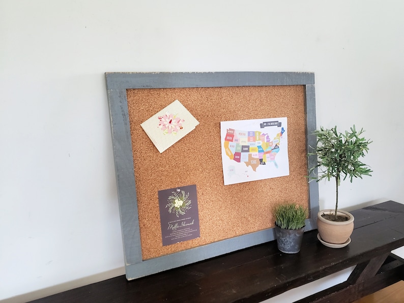 Desktop Cork Board Small Bulletin Board 24x30 Shown In Medium Etsy
