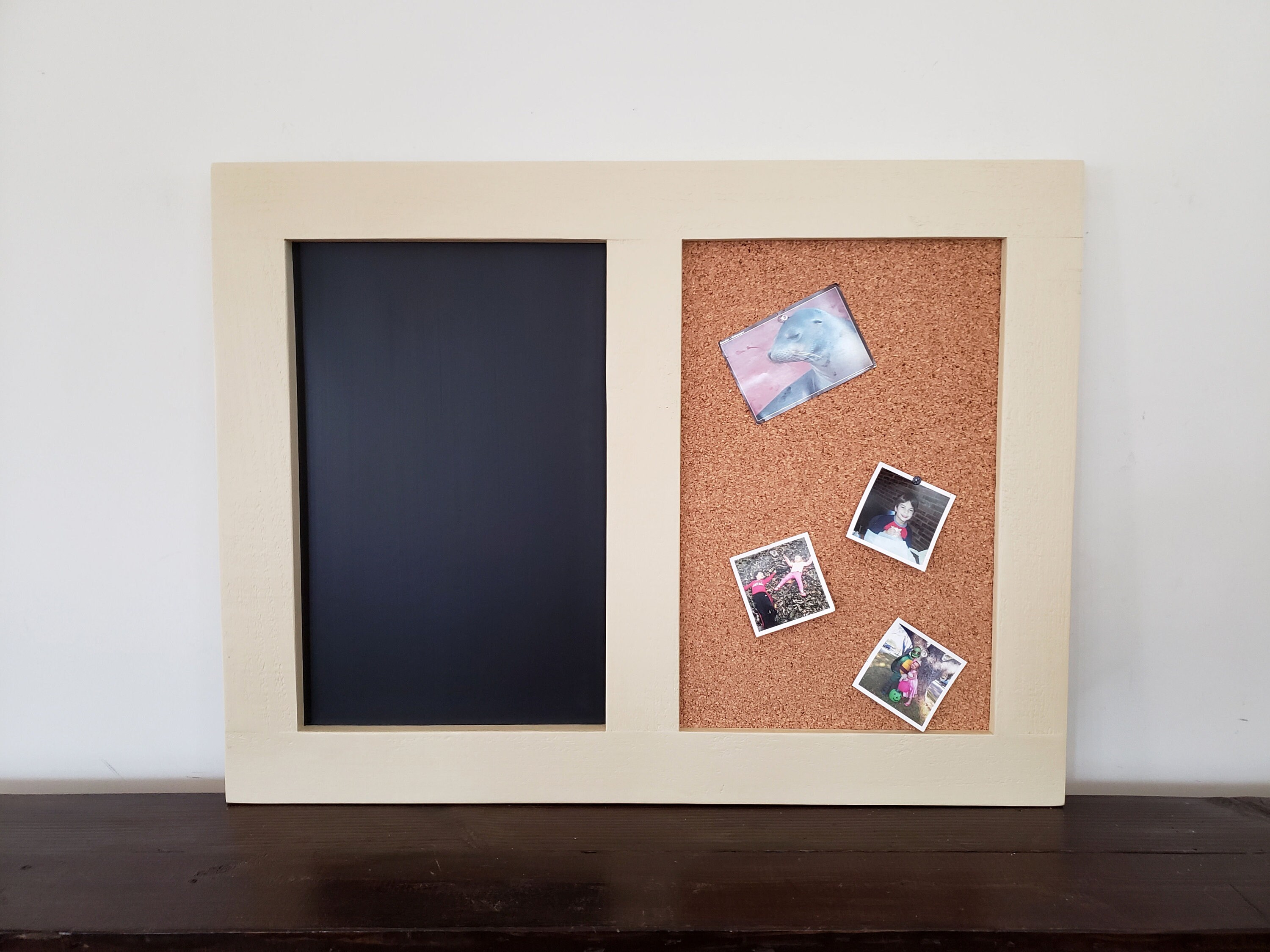 Chalkboard Cork Board Combo Office Organizer 28x40 Shown in | Etsy