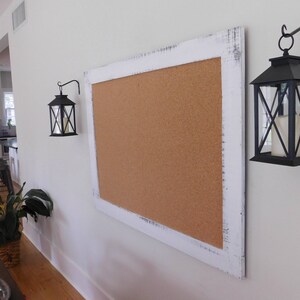 Rustic Cork Board Framed Pin Board 36x48 Shown in Pure White | Etsy