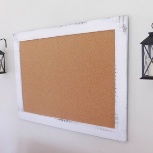 Rustic Cork Board Framed Pin Board 36x48 Shown in Pure White - Etsy