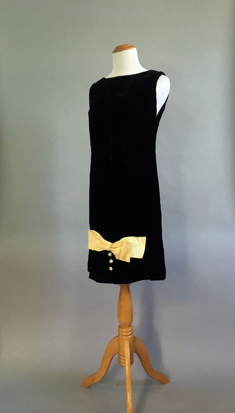 Vintage 1960s Mod Dress Black Velvet Dress Wiggle Little Black | Etsy