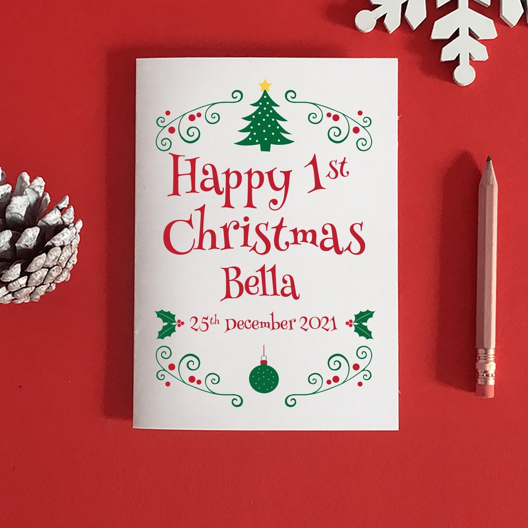 First Christmas Card, My First Christmas, Baby 1st Christmas Card, Baby ...