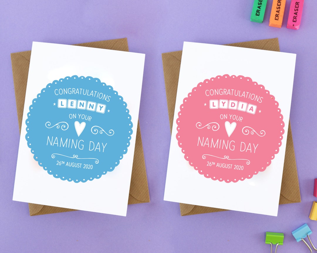 Naming Day Card, Name Day Card, Naming Ceremony Card, Baby Naming Day ...
