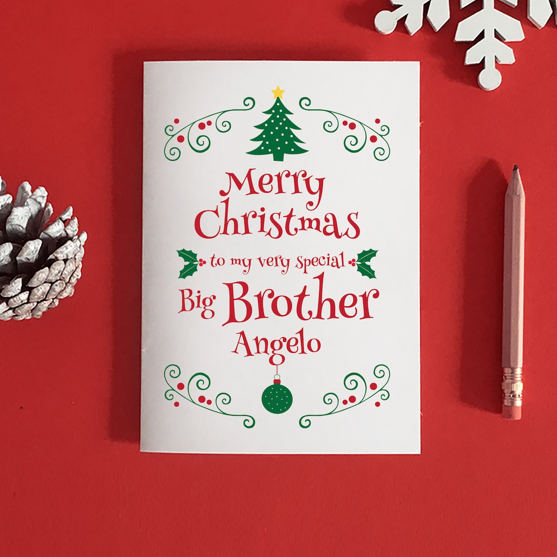Brother Christmas Card Brother Christmas Gift for Brother - Etsy