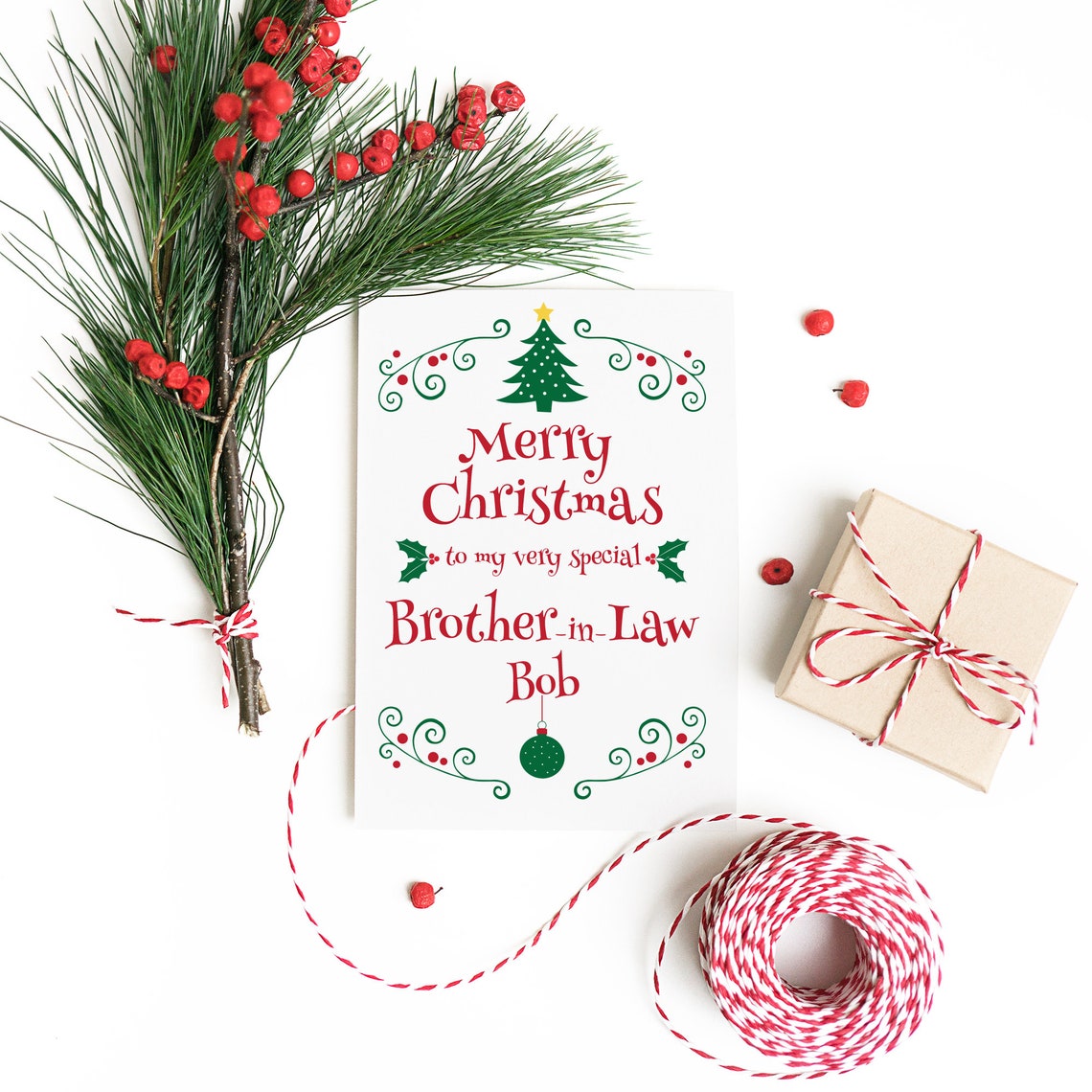 Brother Christmas Card, Brother Christmas Gift for Brother, Brother ...
