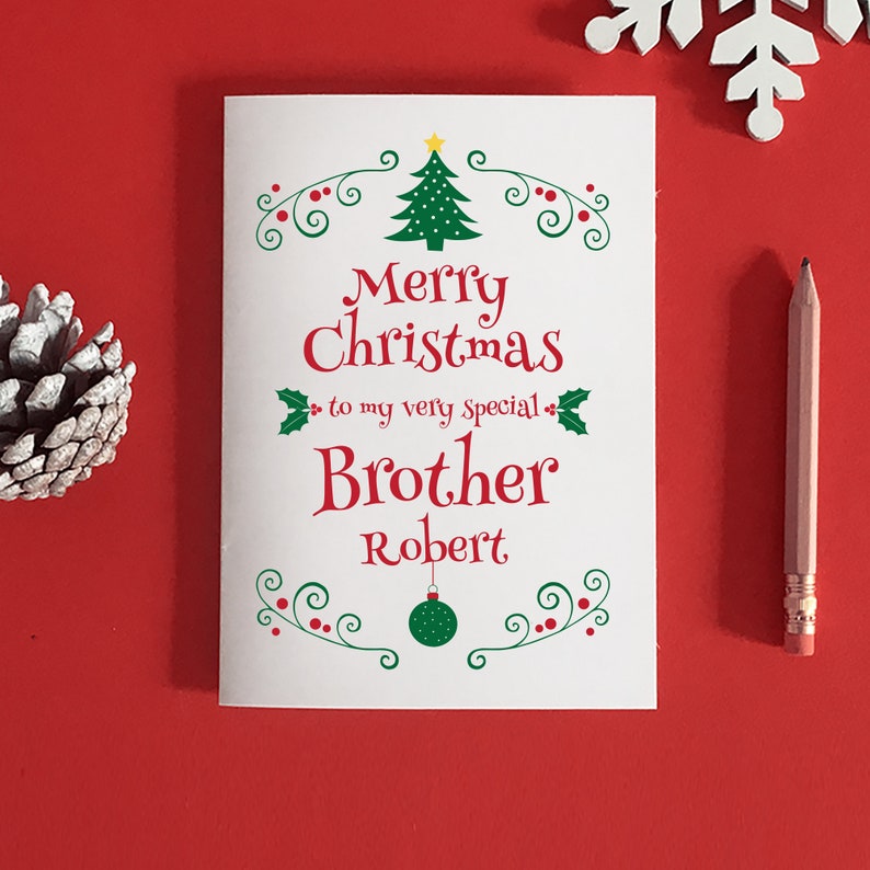 Brother Christmas Card Brother Christmas Gift for Brother - Etsy