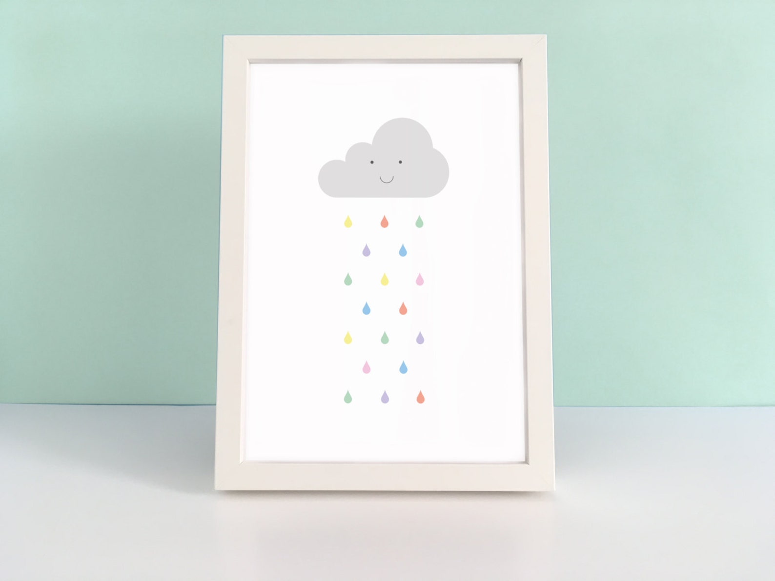 Baby Art Print Pastel Rain Print Baby Room Weather Room | Etsy