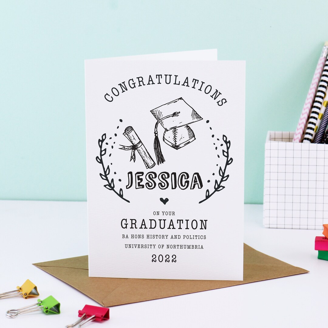 Graduation Card, Personalised Graduation Card Masters, University ...