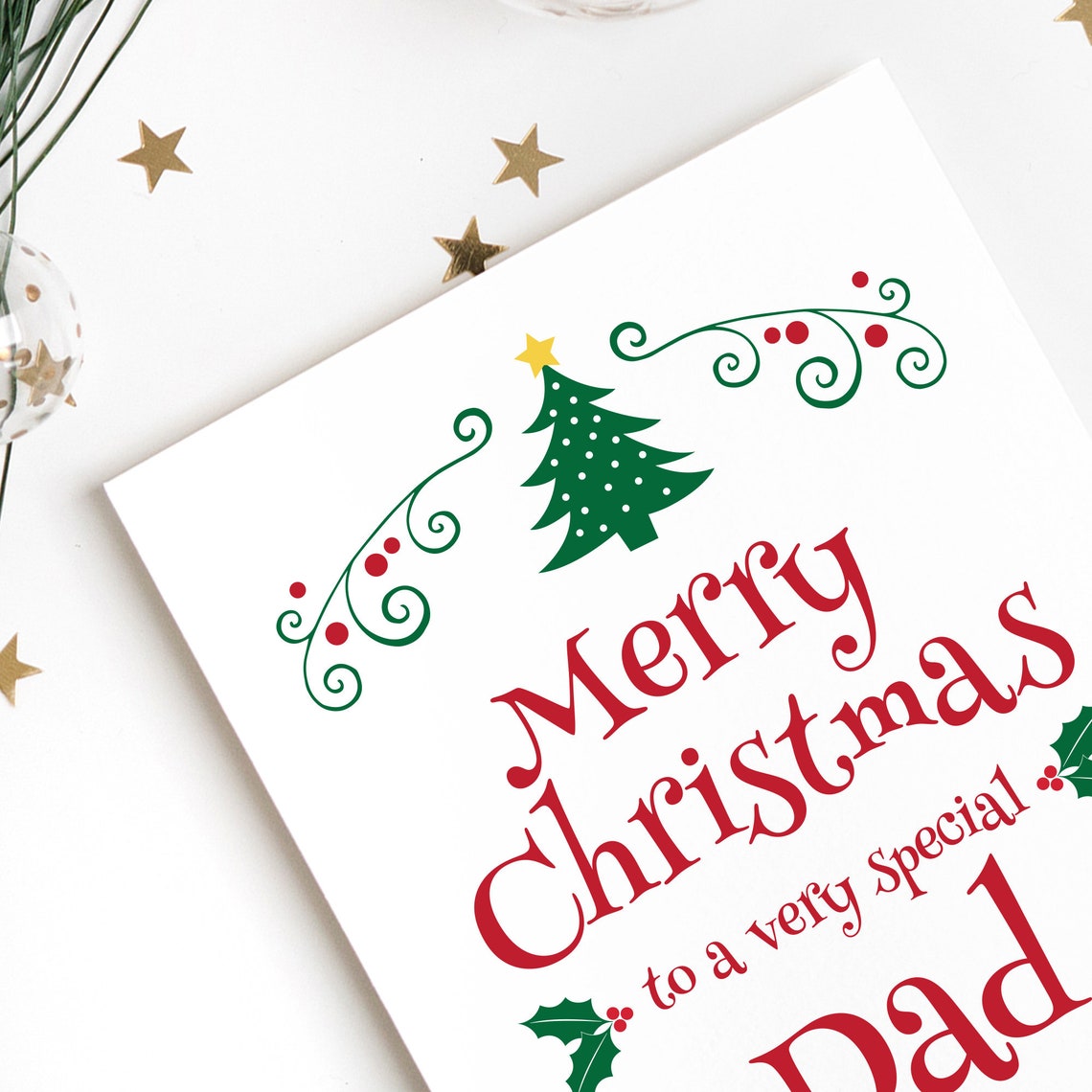 Dad Christmas Card, Dad Christmas Gift for Father, Dad Card, Father in ...