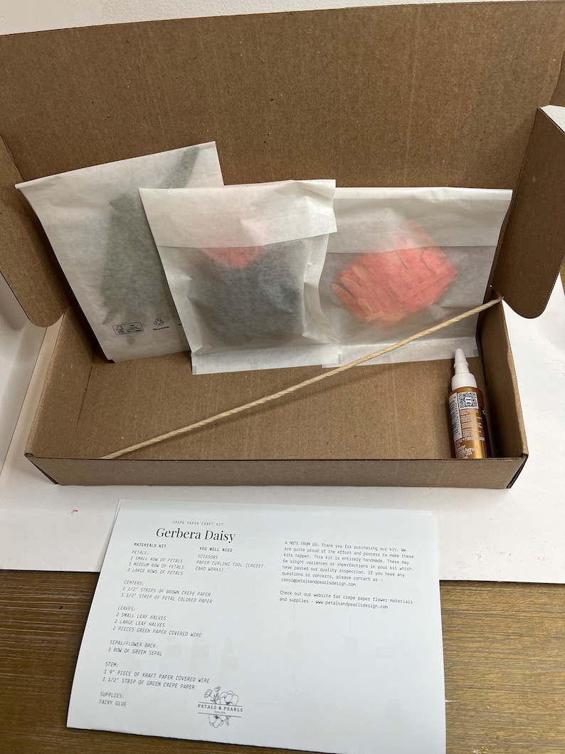 Crepe Paper Rolled Gerbera Kit - Etsy