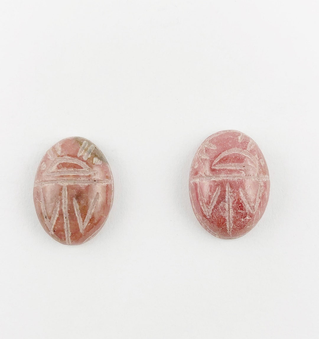 Rhodonite Scarab Cabochon, 18x13 Mm, Pink Rhodonite Oval Cabochon ...