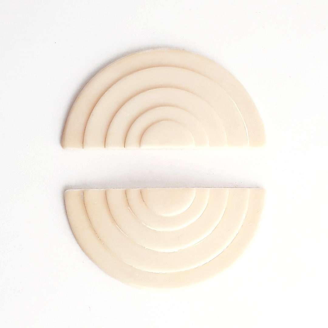 Stepped Semi Circle Bone Cabochon, 43mm, 1 Pair, Half Circle Cabochon ...