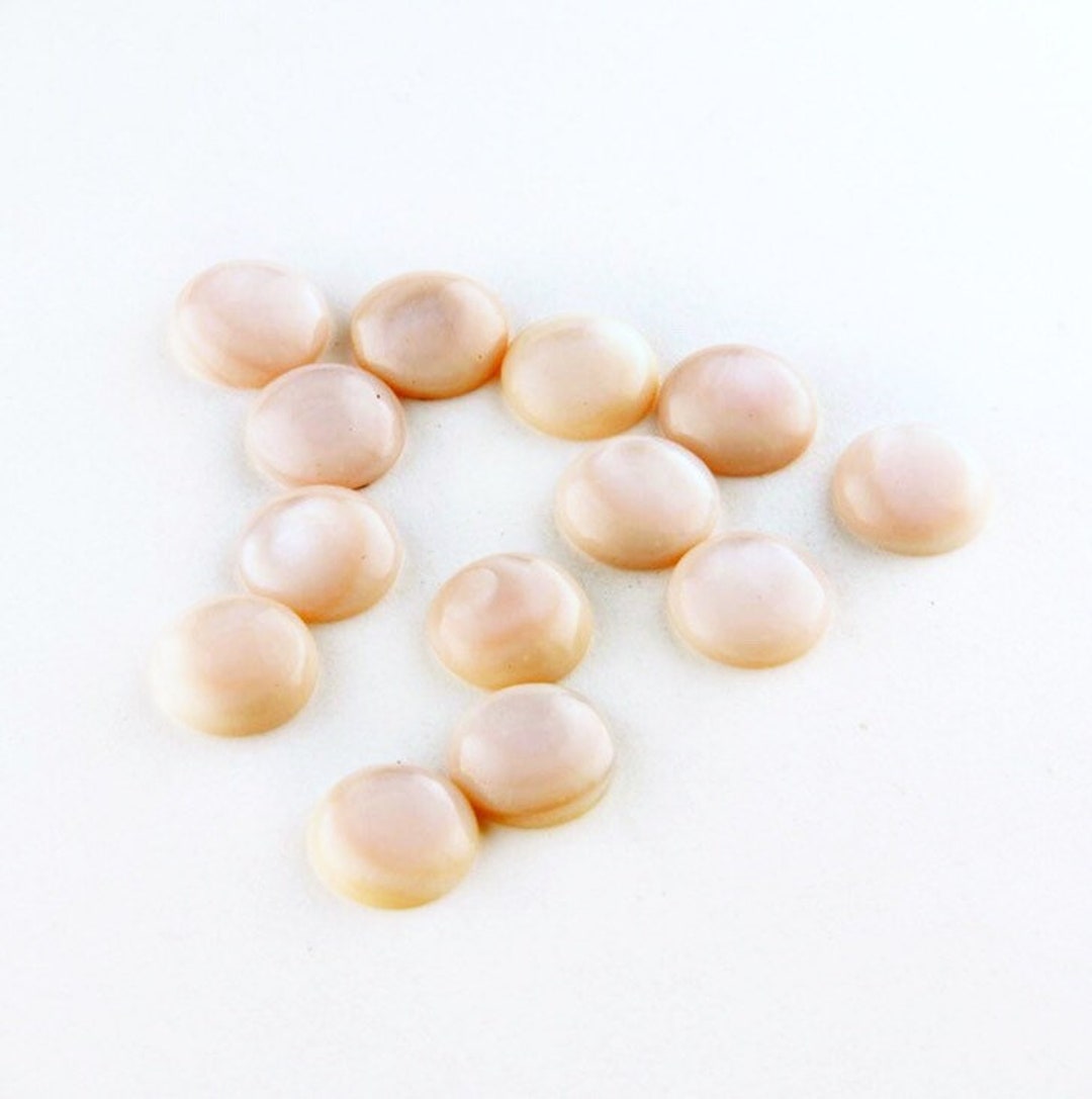 10mm Round Tennessee River Pink Mussel Shell Cabochons, 2 Pieces, Round ...