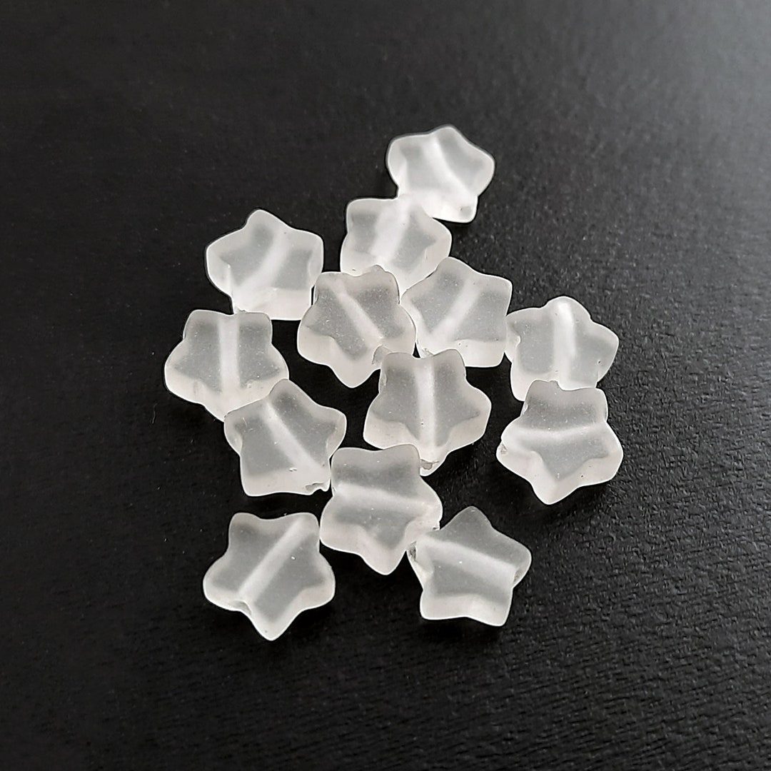 Frosted Rock Crystal Star Beads, 6mm, Center Drilled, Natural Quartz ...