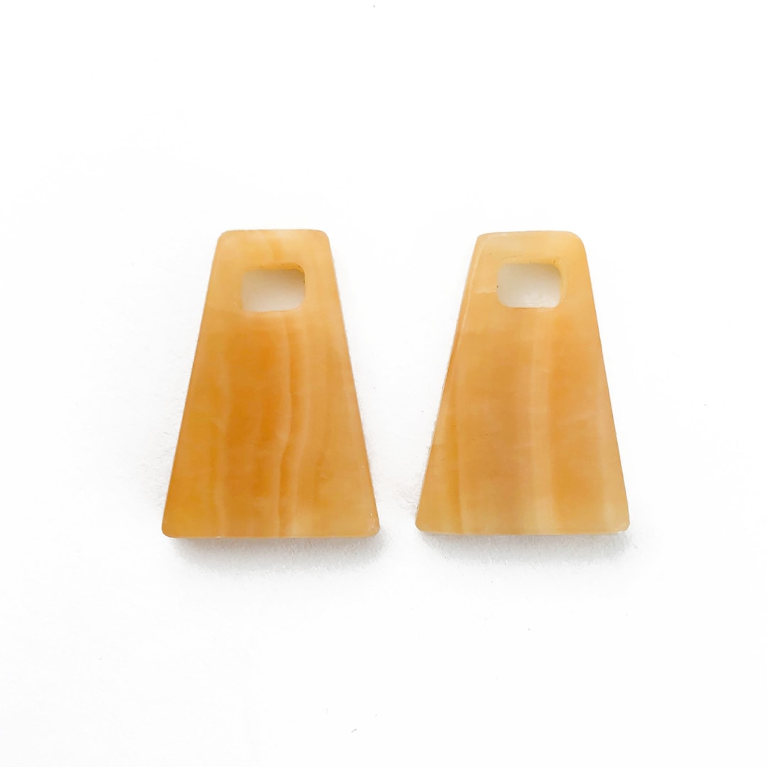Vintage Natural Aragonite Trapezoid Beads, 23mm, Art Deco Beads, Yellow ...